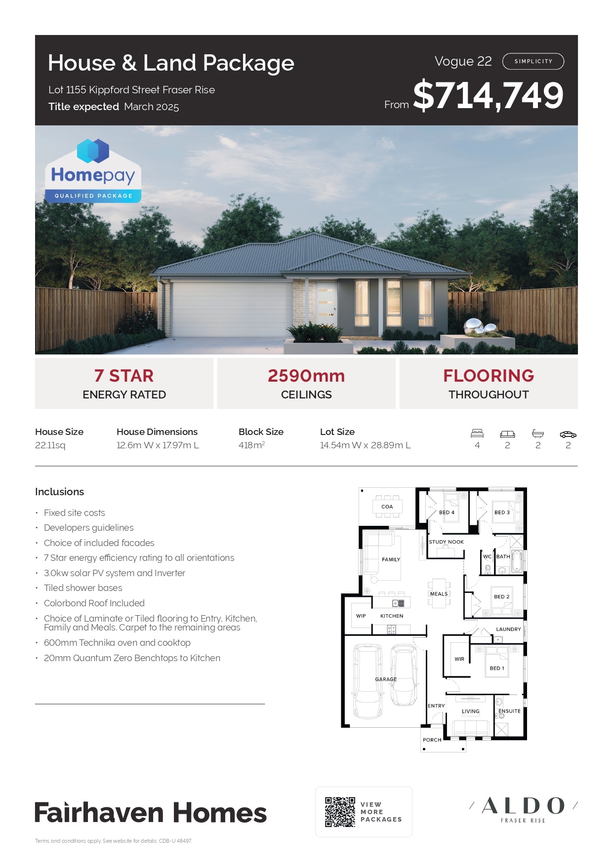 [House & Land] Lot 1155: Vogue 22 by Fairhaven Homes @ Aldo Estate - Fraser Rise | OpenLot